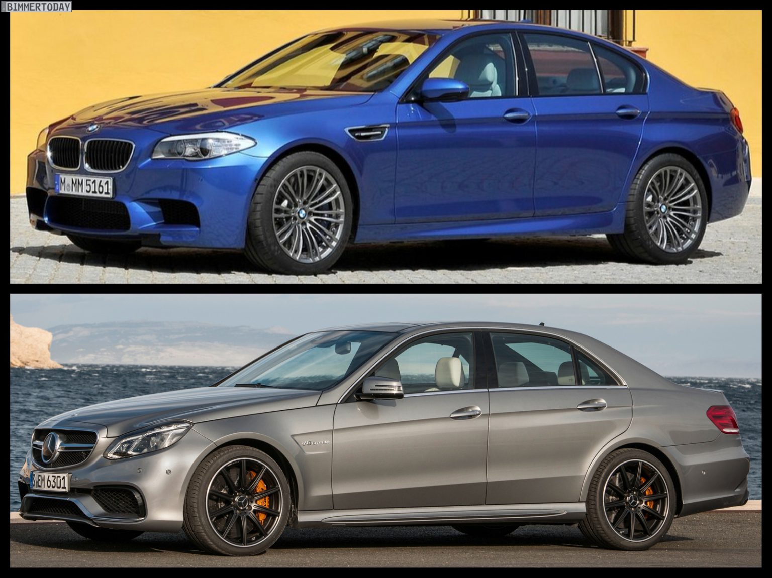 Mercedes-Benz E63 AMG V8 BiTurbo Performance Package vs BMW M5 F10 ...